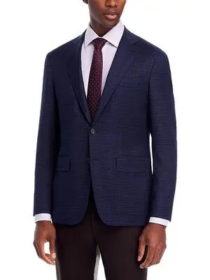 Canali Trim Fit Windowpane Sport Coat - Navy