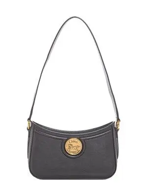 Chloé Horse Medal Mini Leather Shoulder Bag - Black