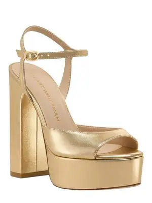 STUART WEITZMAN Dayna Platform Sandals Golden