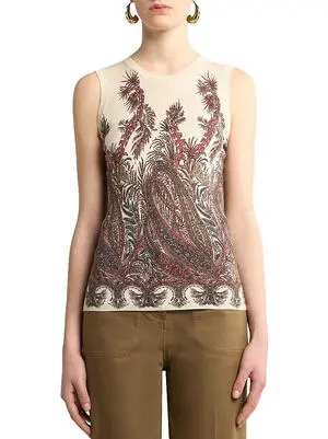 Etro Silk And Cashmere Tank - Print On W