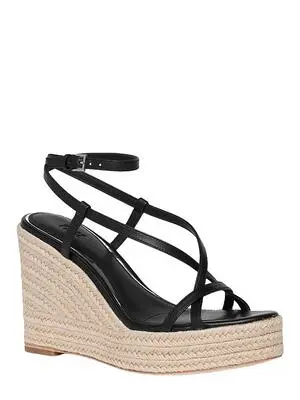 Paige Marlowe Espadrille Wedge Sandals - Black