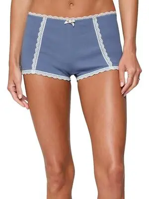 EDIKTED Eliane Contrast Lacey Shorts - Blue