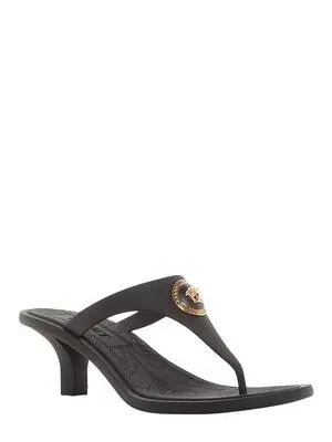 Versace Alia Medusa Thong Sandals - Black/versace Gold