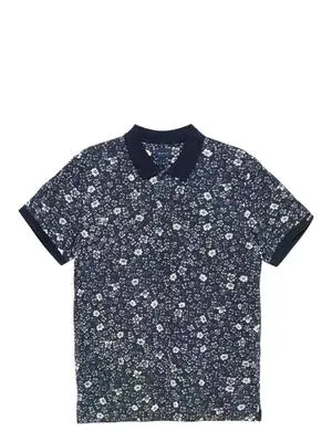 Gant Floral-print Cotton Polo Shirt - Blue