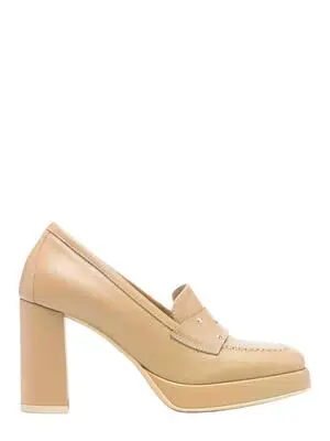 NEROGIARDINI 100mm Stud-embellished Leather Pumps - Neutrals