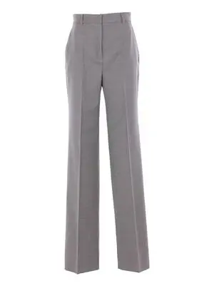 MAX MARA STUDIO Tailored Stretch Wool Flannel Trousers - Light Grey