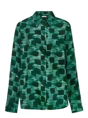 FERRAGAMO Abstract-print Button-up Shirt - Green