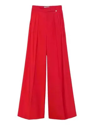 NISSA Wide-leg Trousers - Red