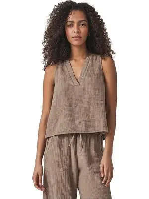 Splendid Kit Gauze V-neck Tank - Natural