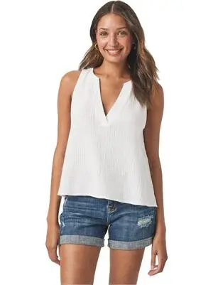 Splendid Kit Gauze V-neck Tank - White