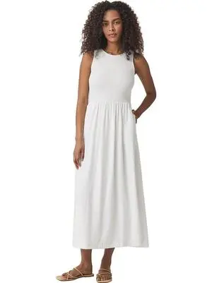 Splendid Malibu Smocked Maxi Dress - White
