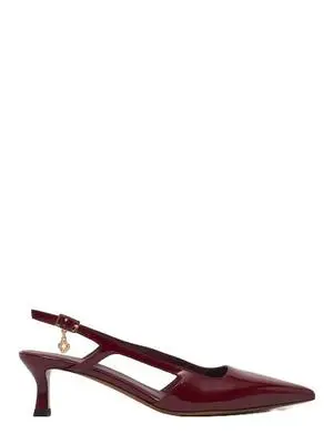 Maje Patent Leather Slingback Pumps - Burgundy
