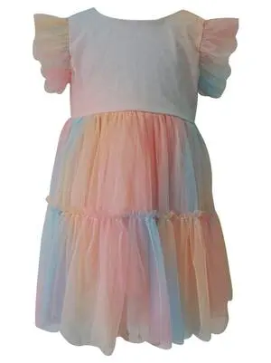 POPATU Tiered Tulle Dress - Rainbow