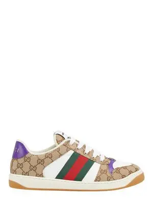 Gucci Screener Gg Sneakers - Beige/dark Brown