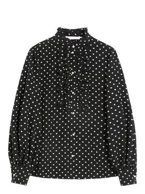 Valentino Garavani Silk Polka-dot Blouse - Black