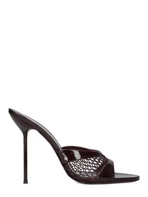 Paris Texas Leather Mesh Lidia Mules 105 - Burgundy