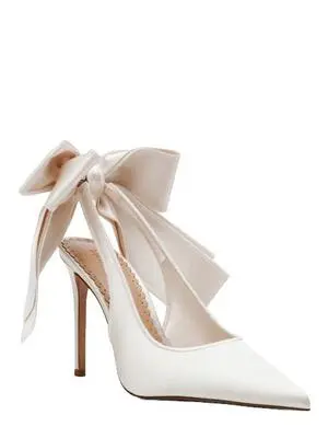 Steve Madden Teacup Slingback Pumps - Ivory Satin
