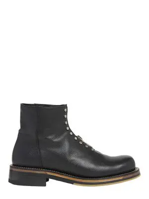 Alexander McQueen Grained Leather Zip Boots - Blkslv
