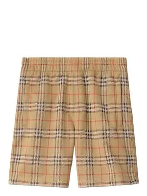 Burberry Check Jersey Shorts - Sand Beige