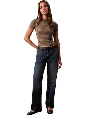 Calvin Klein Cotton Contour Rib T-Shirt Amphora Heather