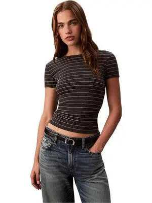 Calvin Klein Cotton Contour Rib T-shirt - Gunmetal Heather