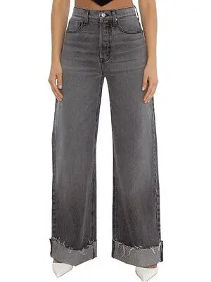 RUDES DENIM High Rise Adeline Cuffed Jeans - Laguna Grey