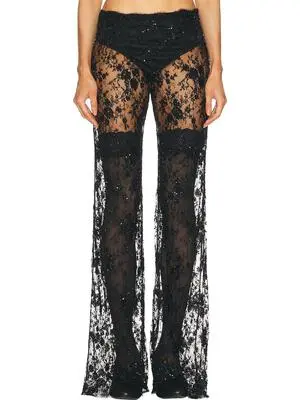 Balenciaga Embroidered Lace Pant - Black