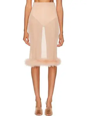 Blumarine Sheer Midi Skirt - Eyeshadow Pink
