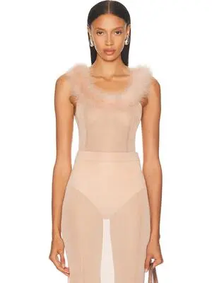 Blumarine Fur Collar Tank Top - Eyeshadow Pink