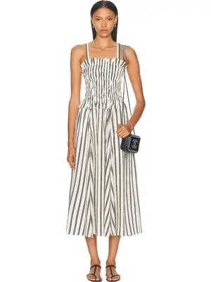 Ralph Lauren Halterneck Midi Dress - 1932 Stripe White & Black