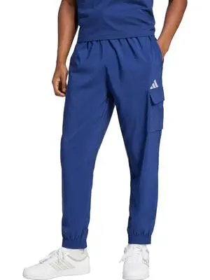 Adidas Essentials Small Logo Cargo Pants - Dark Blue / White