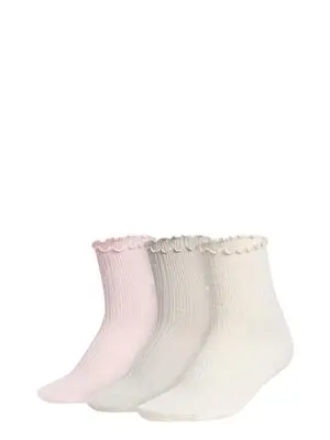 Adidas Originals Ruffle 3-pack Quarter - Pink Wave / Beige / Wonder White