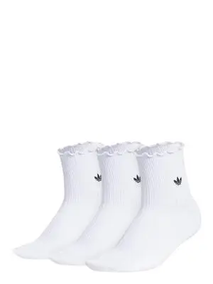 Adidas Originals Ruffle Quarter Socks 3-pack - White / Black