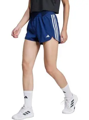 Adidas Pacer Training 3-stripes Woven High-rise Shorts - Dark Blue / White