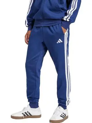 Adidas Essentials 3-stripes Fleece Pants - Dark Blue / White