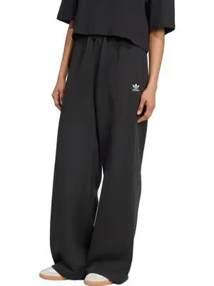 Adidas Essentials Wide Leg Fleece Pant - Black