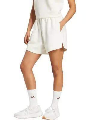 Adidas Loose Fit High Waisted Shorts - Off White