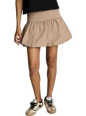 KENNETH COLE Bubble Hem Mini Skirt - Beige Bronze