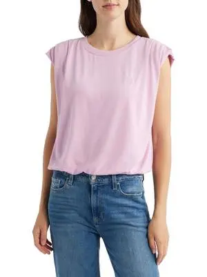 Wit & Wisdom Pleated Cap-Sleeve T-Shirt Dusty Orchid