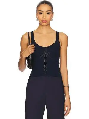 Sablyn Thea Crochet Tank Top - Midnight Navy