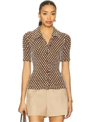 MAUDE CLUB Teddy Top - Brown & White