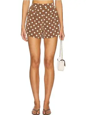 MAUDE CLUB Parker Shorts - Brown Dots