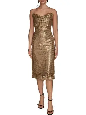 Donna Karan New York Metallic Beaded Slipdress - Gold