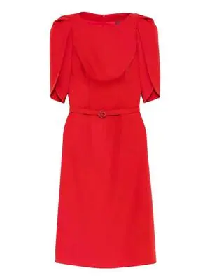 CRISTALLINI Boat-neck Dress - Red