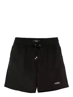 Amiri Embroidered-logo Swim Shorts - Black