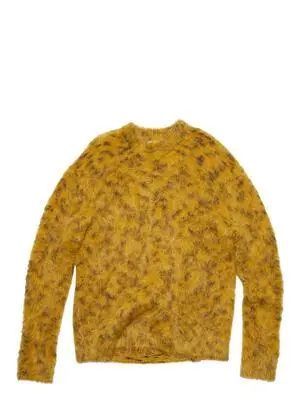 Acne Studios Brushed Wool Crewneck - Mustard Yellow/white