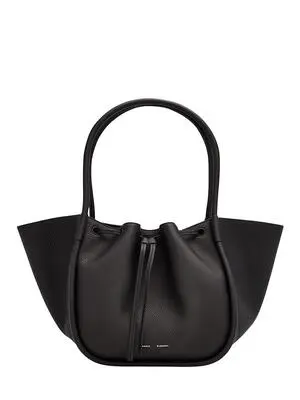 Proenza Schouler Large Ruched Pebbled Calfskin Tote Bag - Black