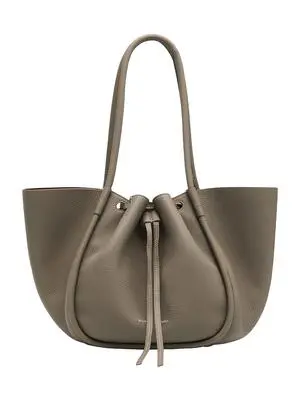 Proenza Schouler Large Ruched Pebbled Calfskin Tote Bag Slate