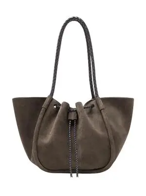 Proenza Schouler Large Ruched Suede Tote Bag Graphite