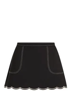 Ramy Brook Scalloped Hem Mini Skirt - Black